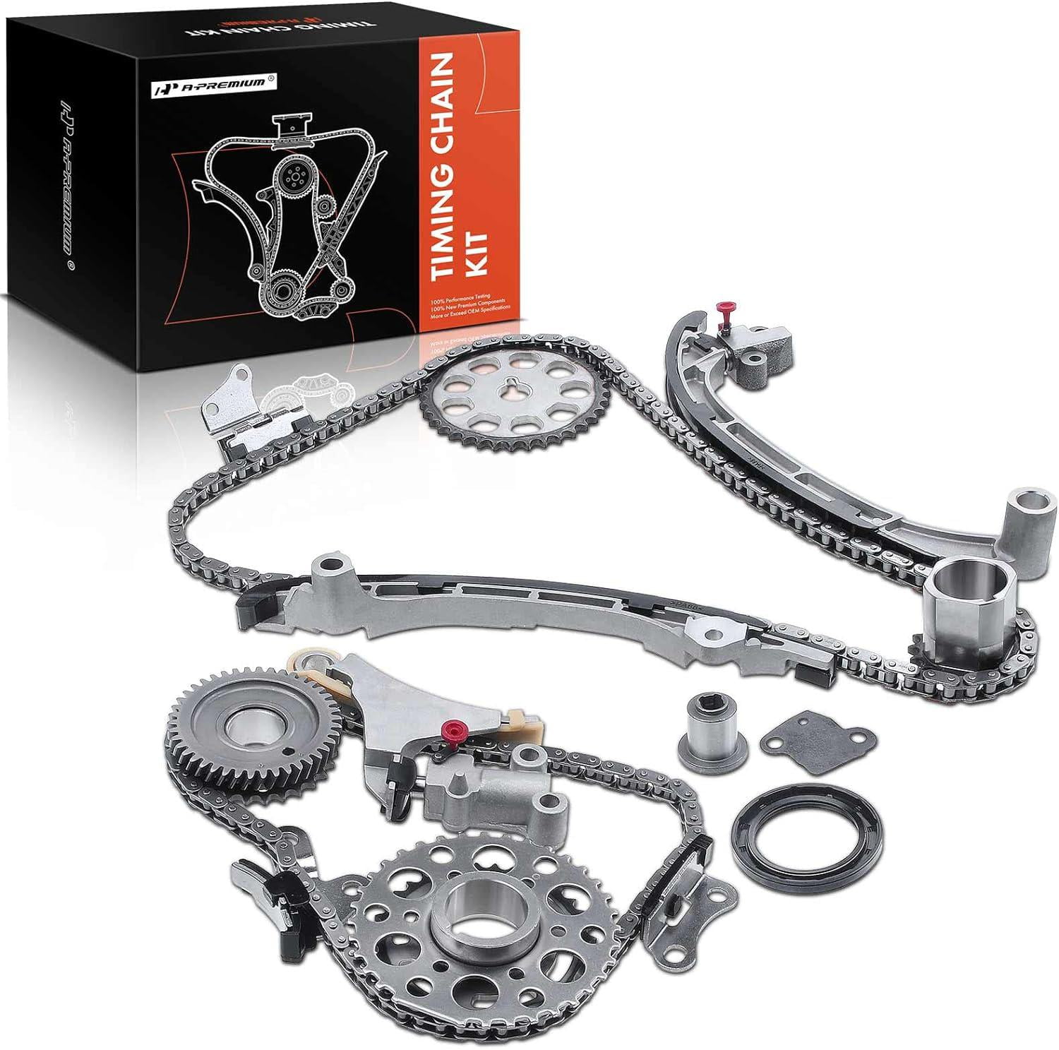 A-Premium 16PCS Engine Timing Chain Kit W/Tensioner & More [fits DOHC, 4Cyl 2.7L] Compatible ...
