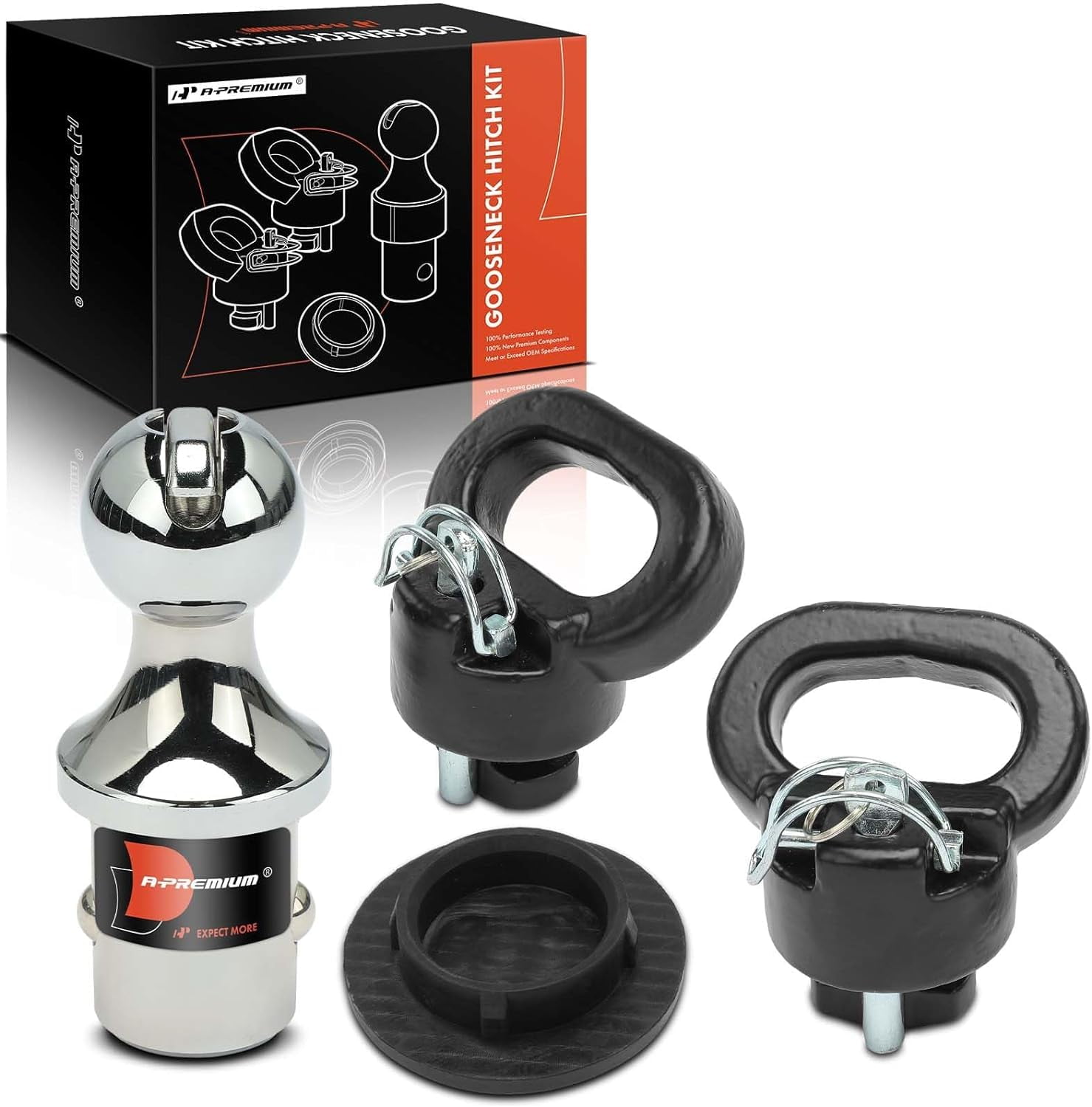 A-Premium 2-5/16 Inch Gooseneck Trailer Hitch Ball Kit 30,000 lbs GTW ...