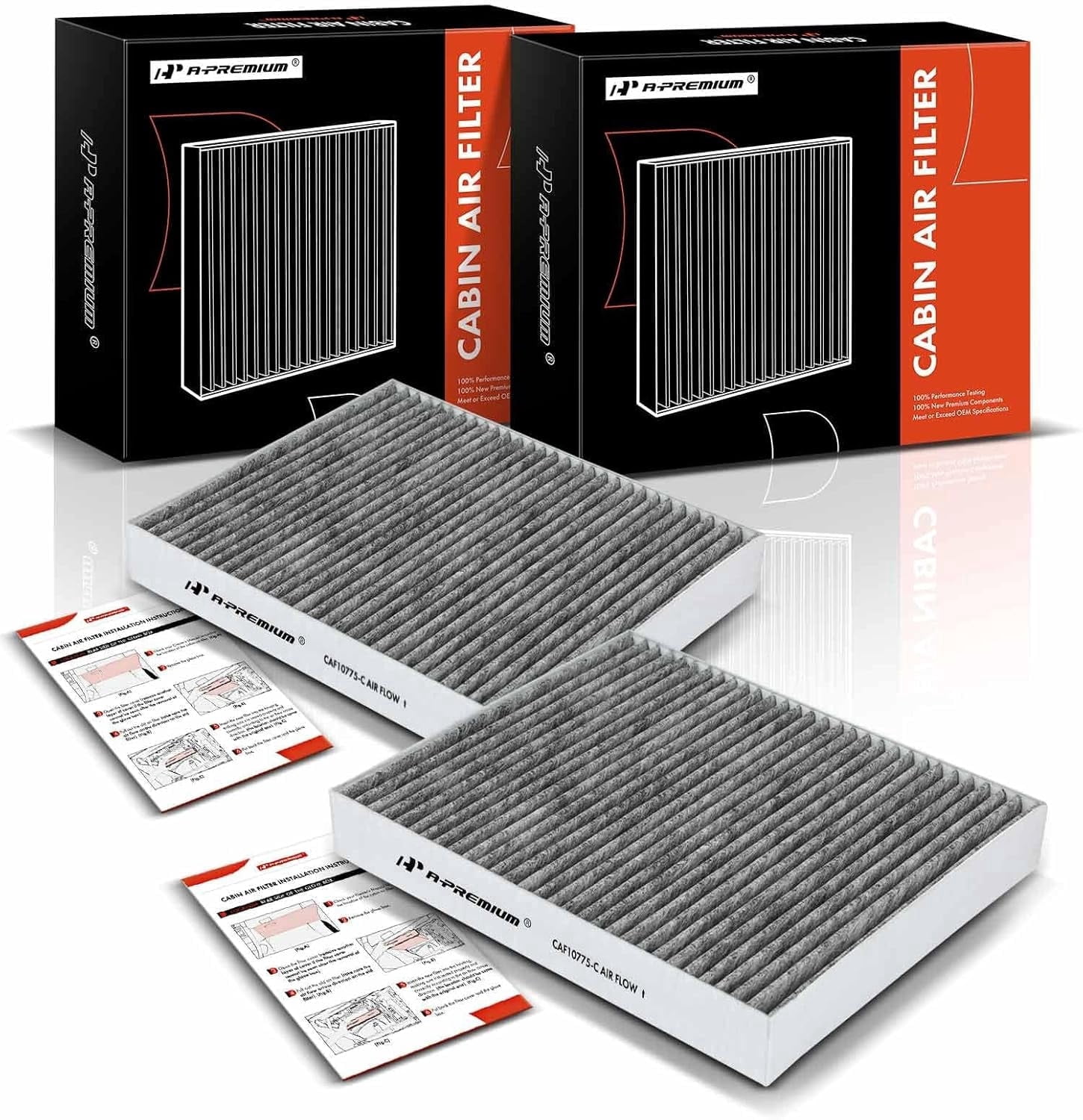 A-Premium 2-PC Cabin Air Filter with Activated Carbon Compatible with ...