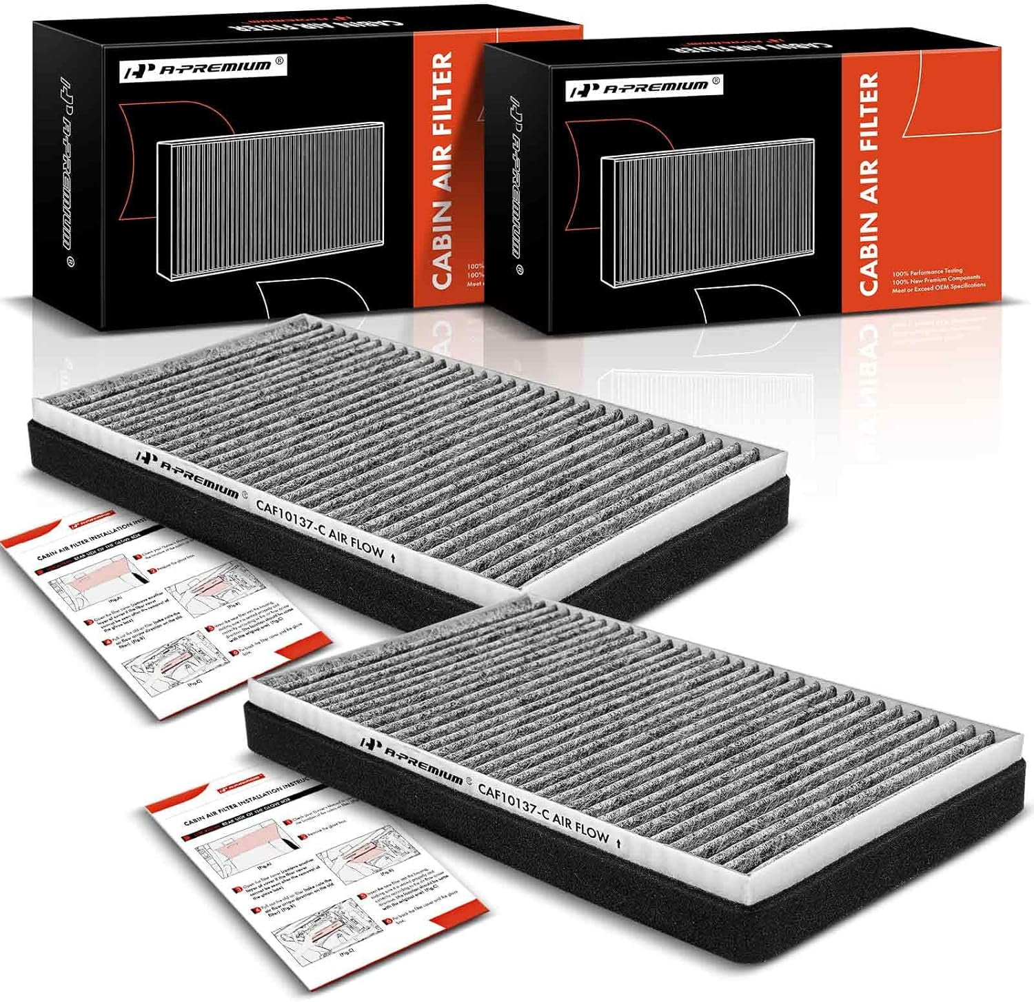 A-Premium 2-PC Cabin Air Filter with Activated Carbon Compatible with ...
