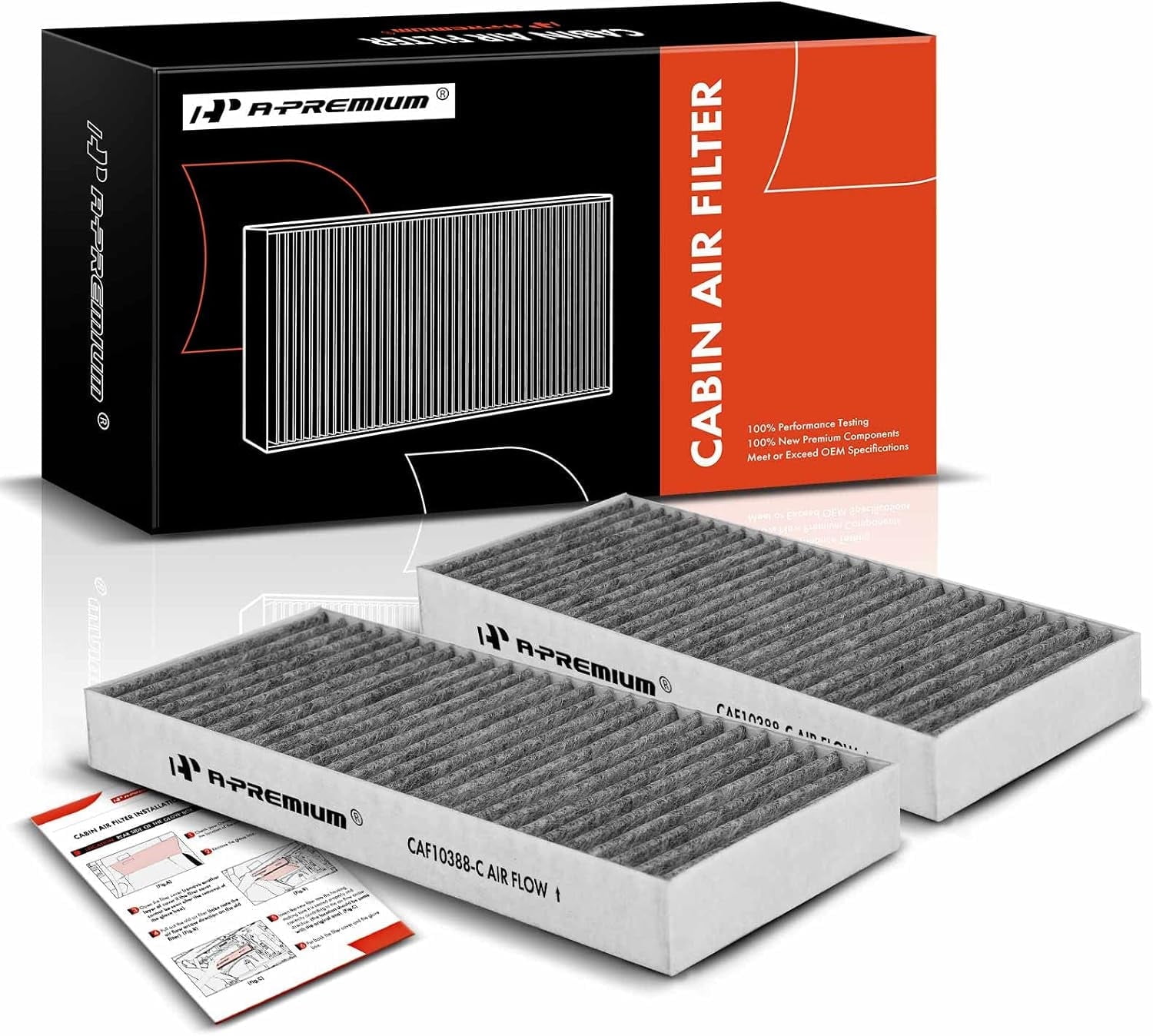 A-Premium 2-PC Cabin Air Filter with Activated Carbon Compatible with ...