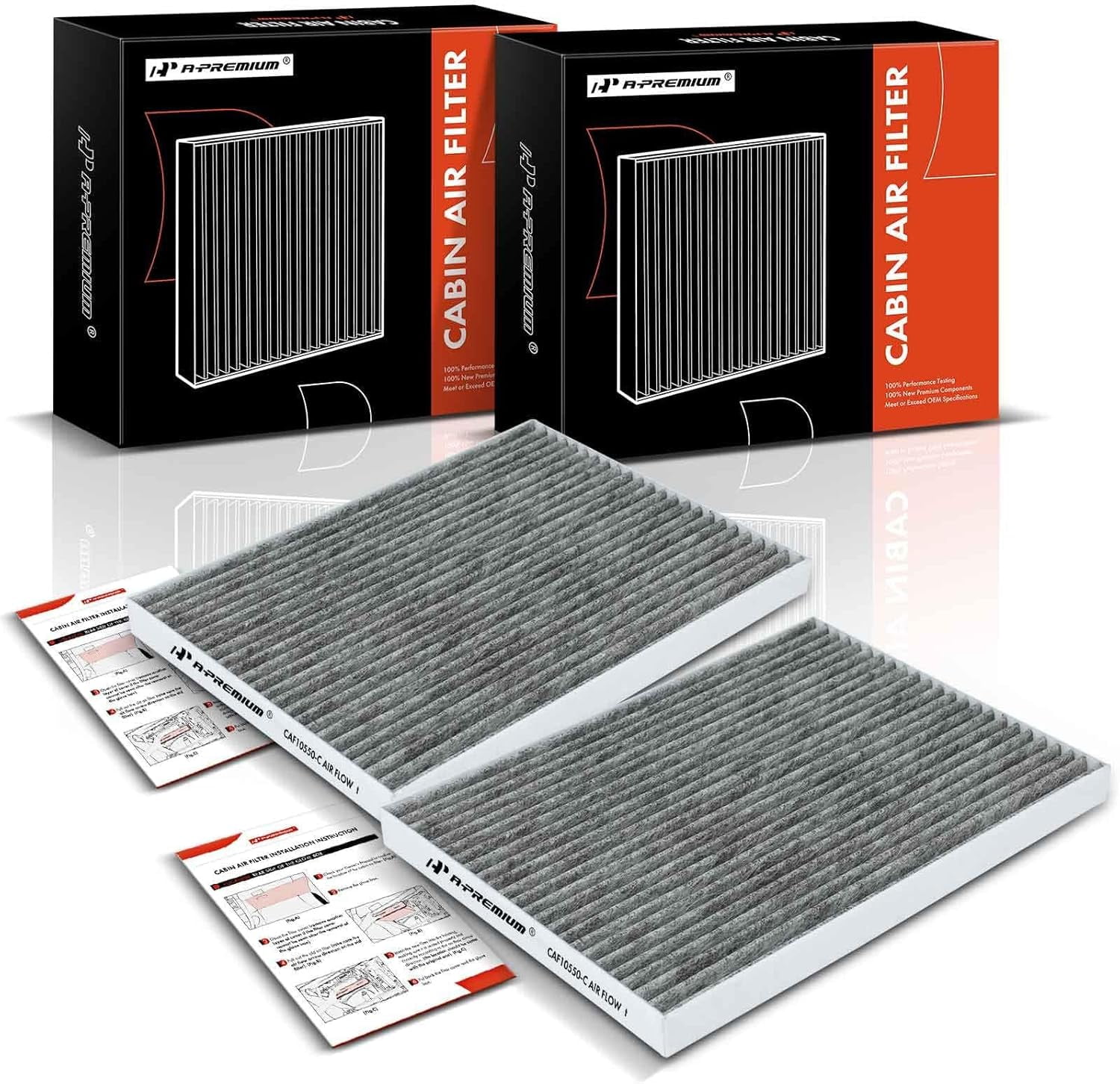 A-Premium 2-PC Cabin Air Filter with Activated Carbon Compatible with ...