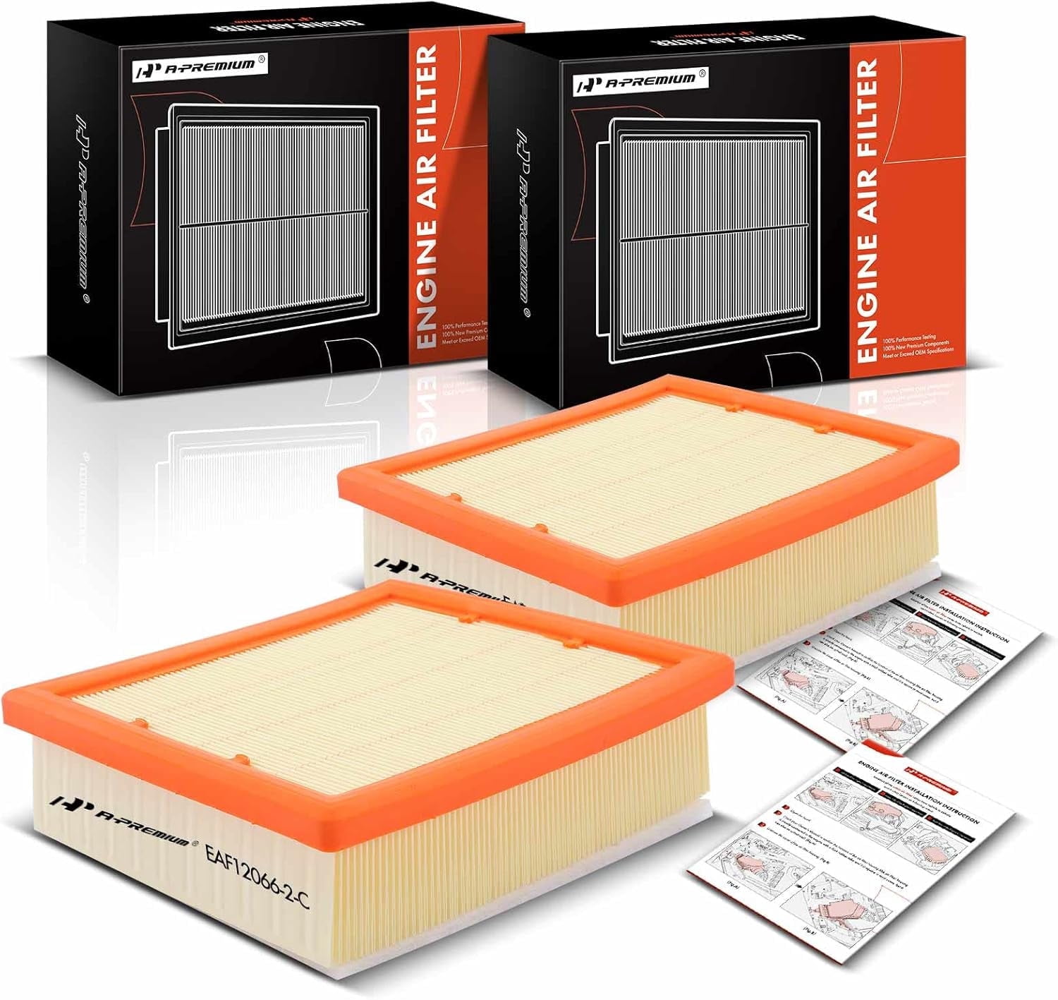 A-Premium 2-PC Engine Air Filter Compatible with Fiat 500X & Jeep ...