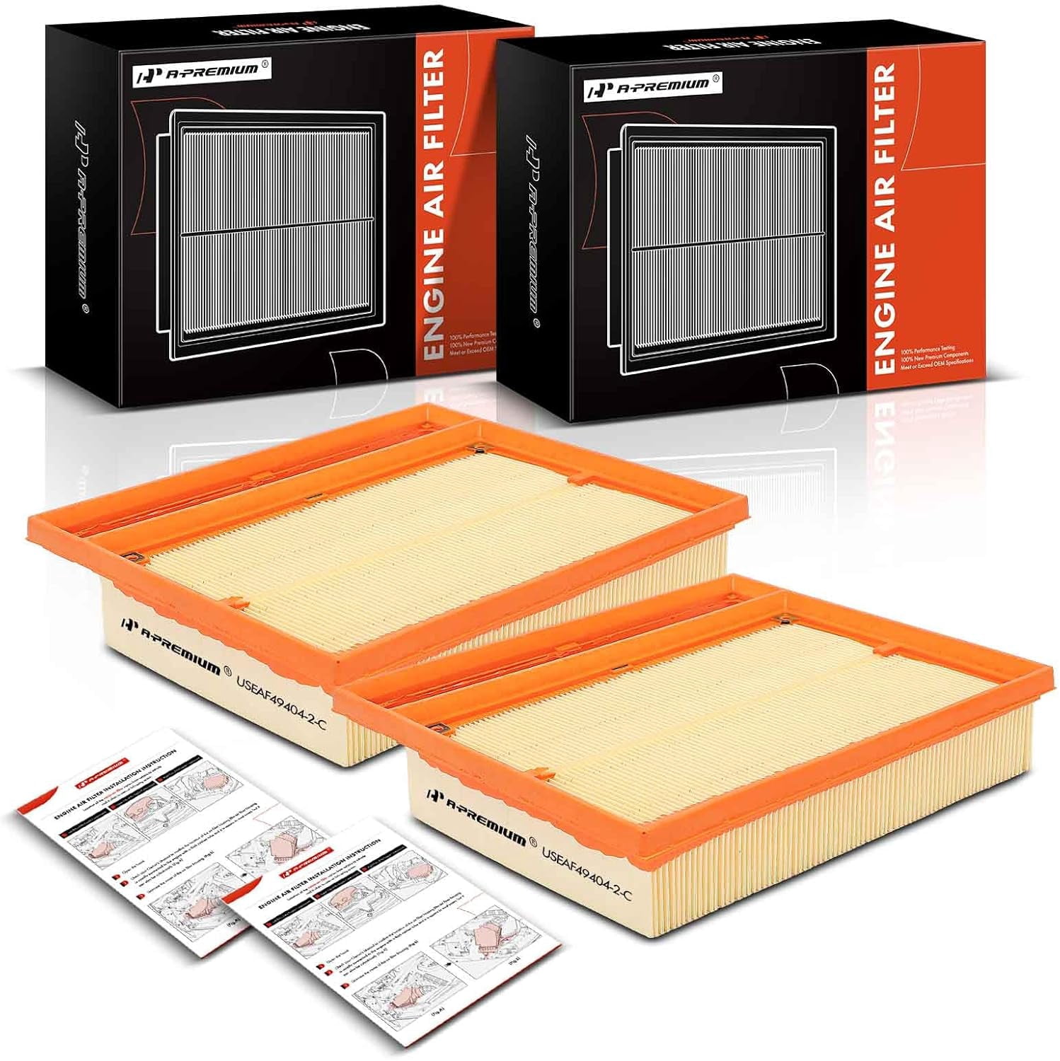 A-Premium 2-PC Engine Air Filter Compatible with Mercedes S600, S63 AMG ...