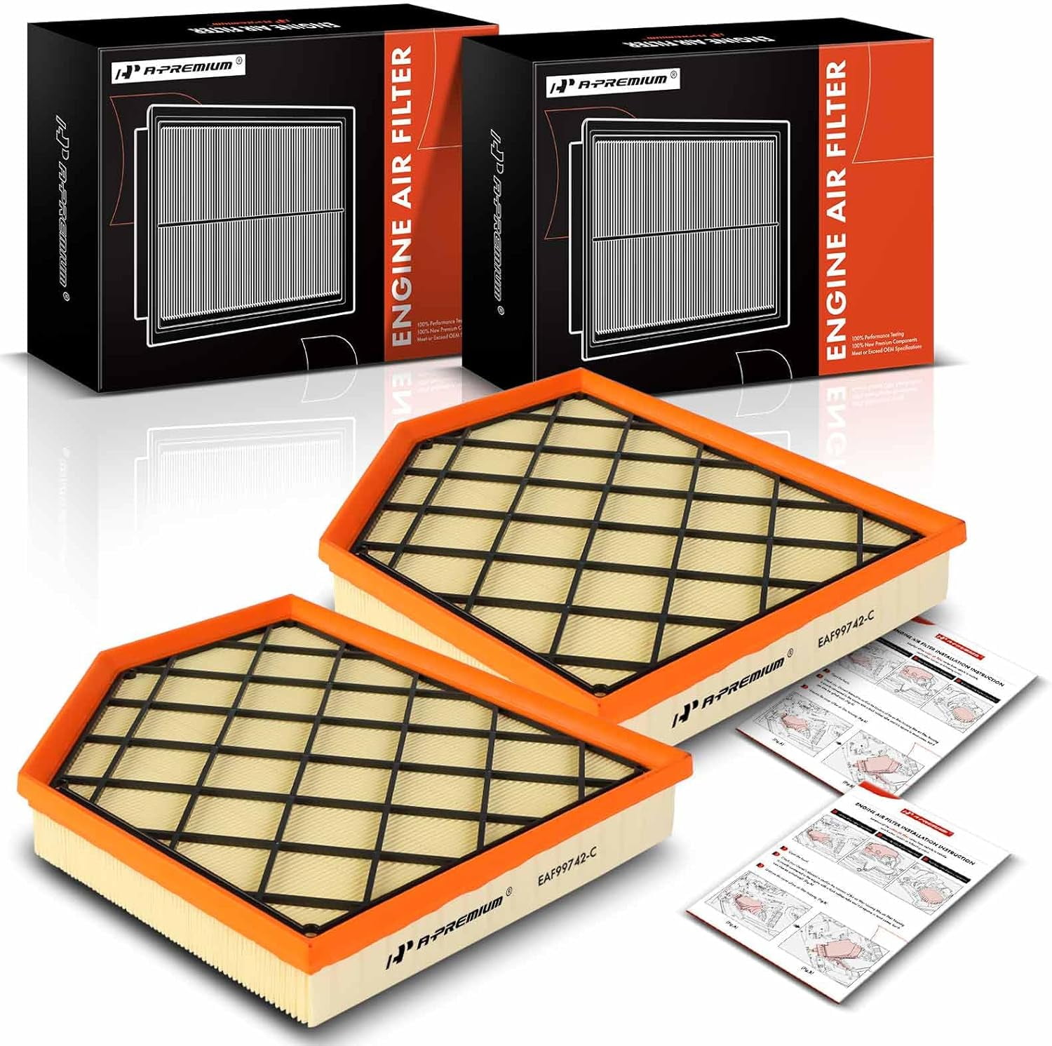 A-Premium 2-PC Engine Air Filter Compatible with Cadillac CT4 2020-2023 ...