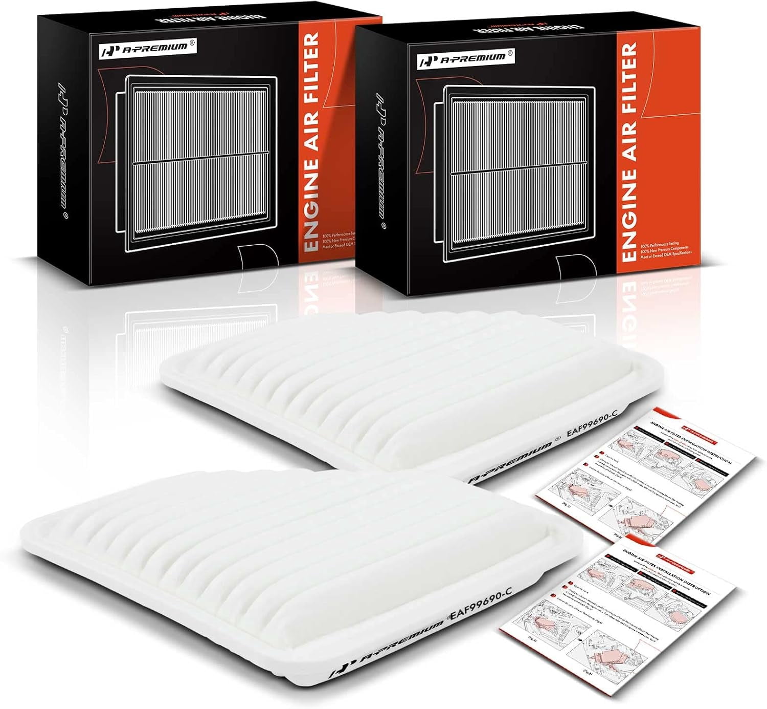 A-Premium 2-PC Engine Air Filter Compatible with Chevrolet Cobalt 2005 ...
