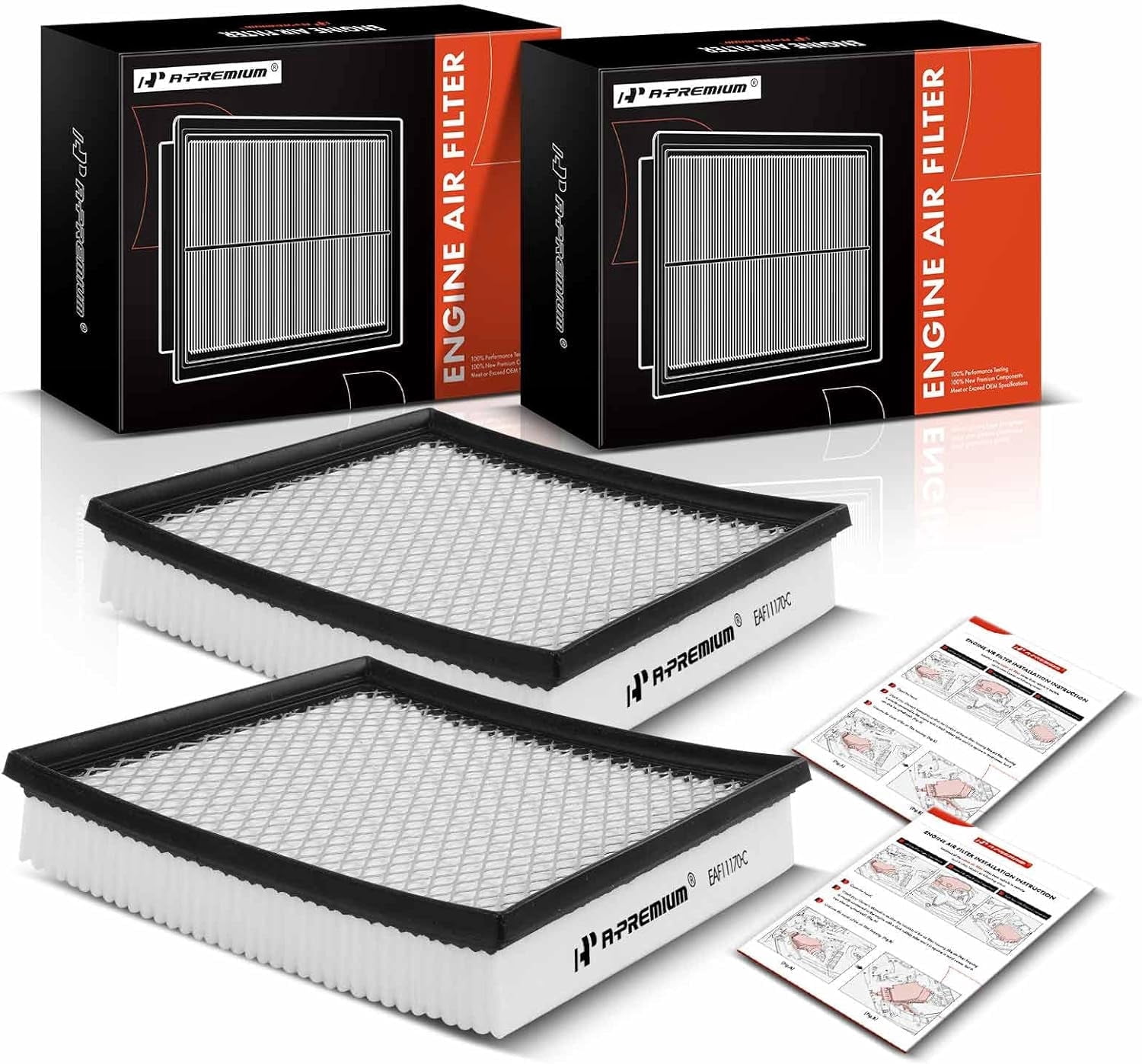 A-Premium 2-PC Engine Air Filter Compatible with Chrysler 200 & Dodge ...