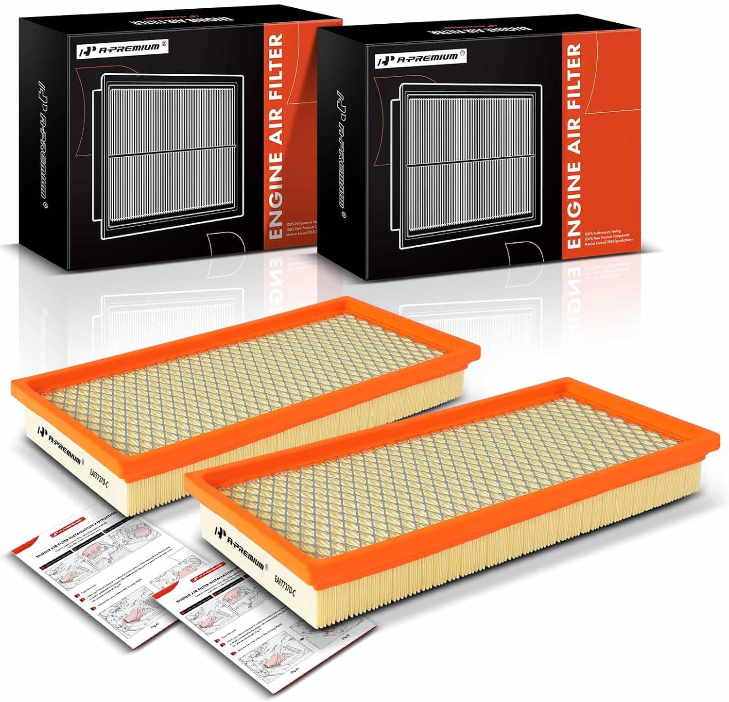 A-Premium 2-PC Engine Air Filter Compatible with Ford Contour 1995-2000 ...