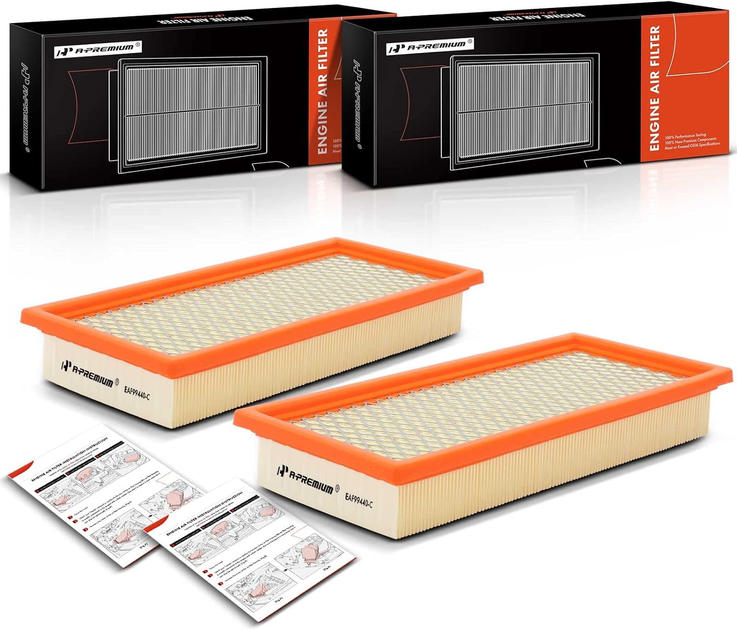 A-Premium 2-PC Engine Air Filter Compatible with Ford Five Hundred ...