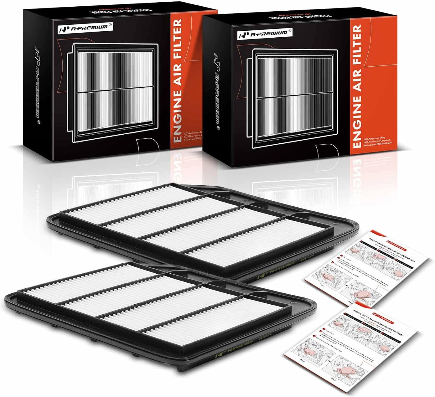 A-Premium 2-PC Engine Air Filter Compatible with Infinit QX56 2011-2013 ...