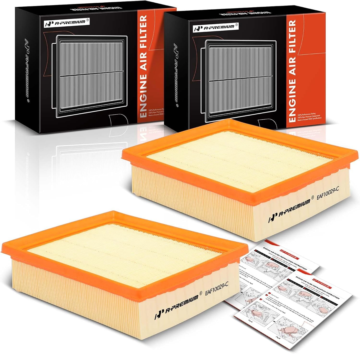 A-Premium 2-PC Engine Air Filter Compatible with Mitsubishi Eclipse ...