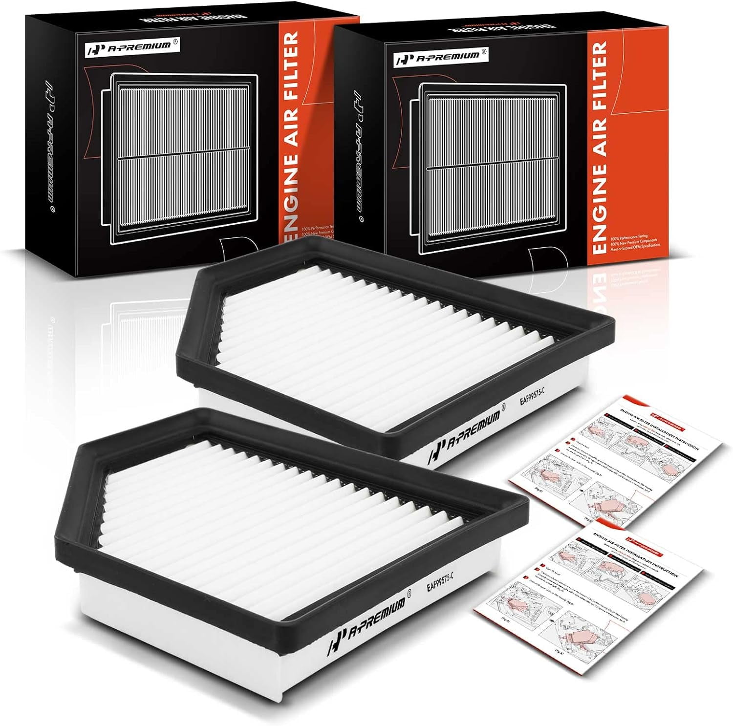 A-Premium 2-PC Engine Air Filter Compatible with Nissan Sentra 2020 ...