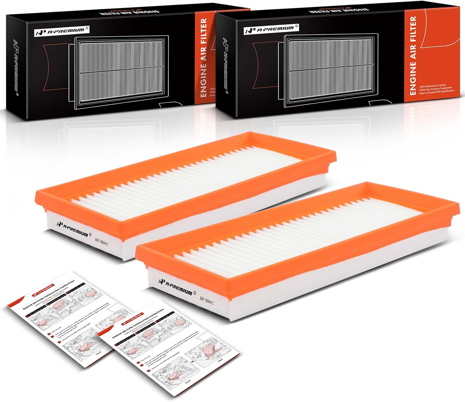 A-Premium 2-PC Engine Air Filter Compatible with Smart Fortwo 2008-2015 ...