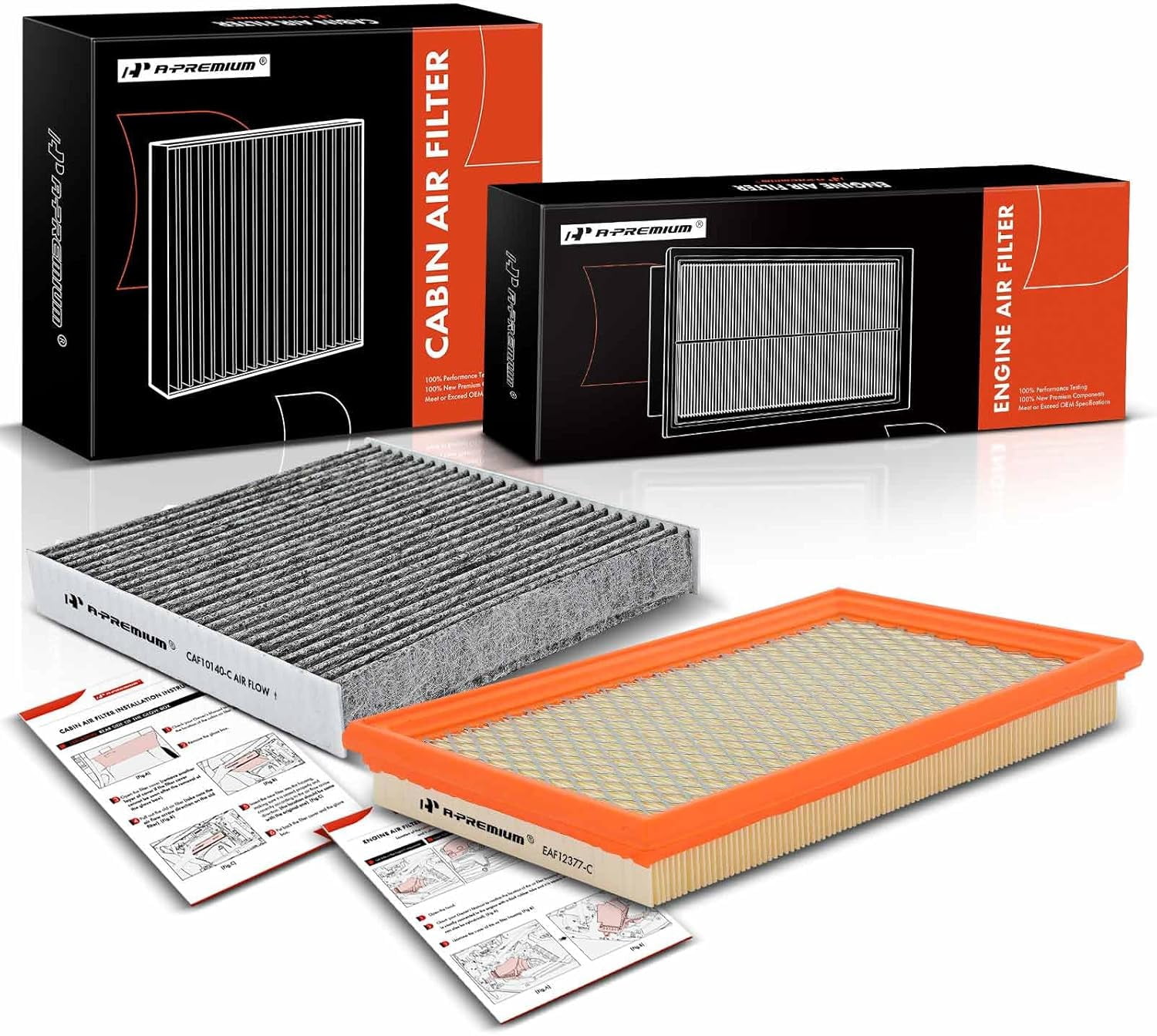 A-Premium 2-PC Engine & Cabin Air Filter with Activated Carbon ...