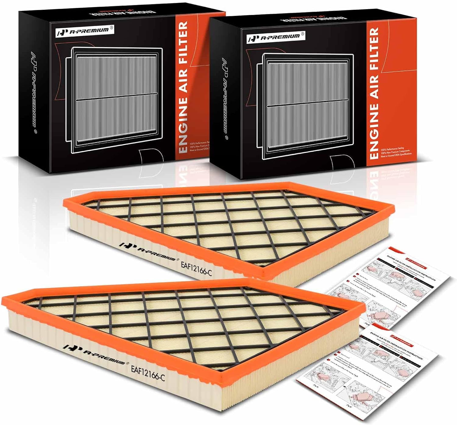 A-Premium 2-PC Front Engine Air Filter Compatible with Buick Enclave ...