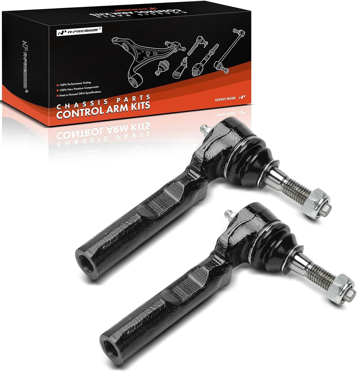 A-Premium 2 x Front Outer Tie Rod Ends, Compatible with Chevrolet ...