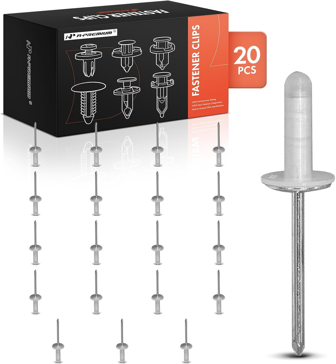 A-Premium 20 PCS Aluminum Rivet - Steel Mandrel Bumper Cover Rivet ...