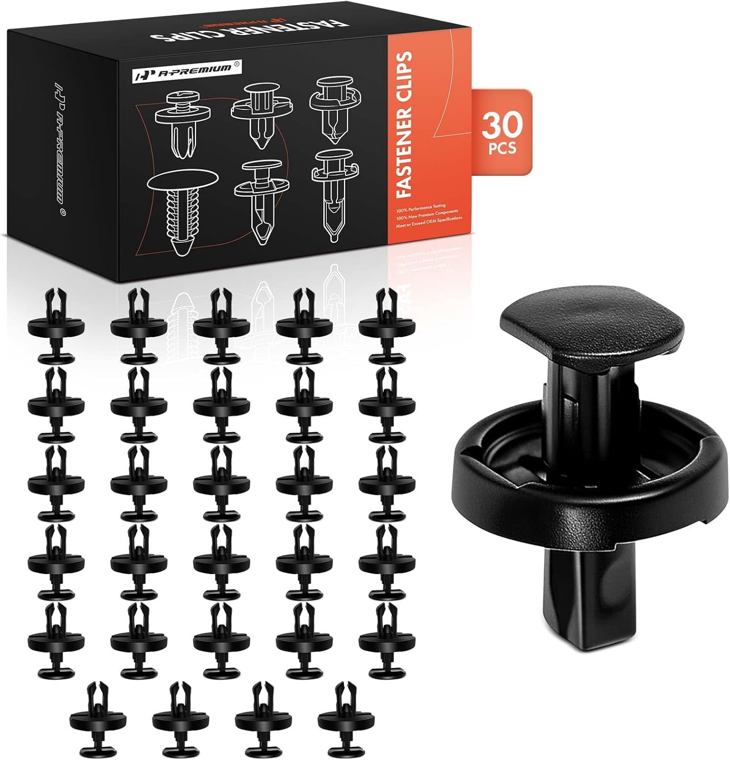 A-Premium 20 PCS Nylon Black Splash Shield-Front Car Retainer Fastener ...
