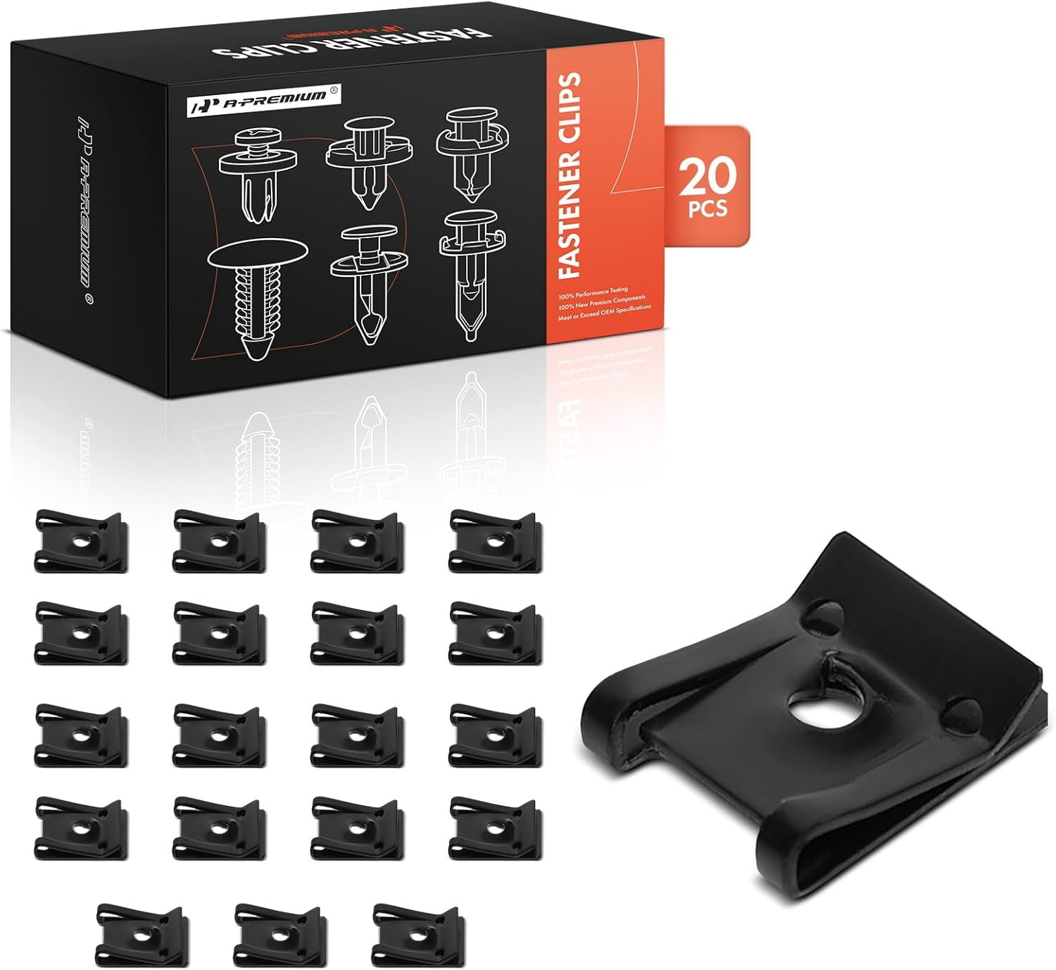 A-Premium 20PCS Metal Spring Type U-Nut Fastener Clip Retainer ...