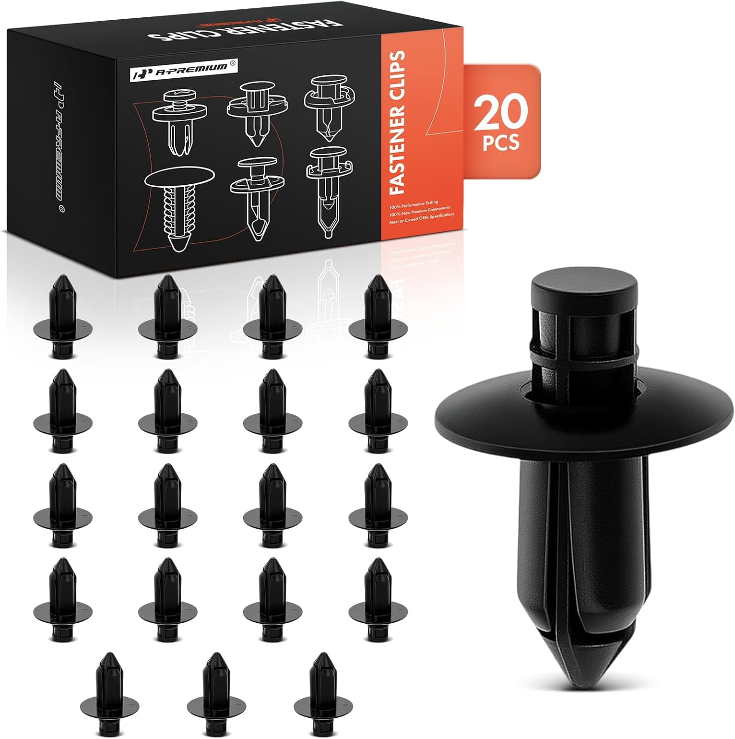 A-Premium 20PCS Nylon Front & Rear Bumper Retainer Clips Push-Type ...