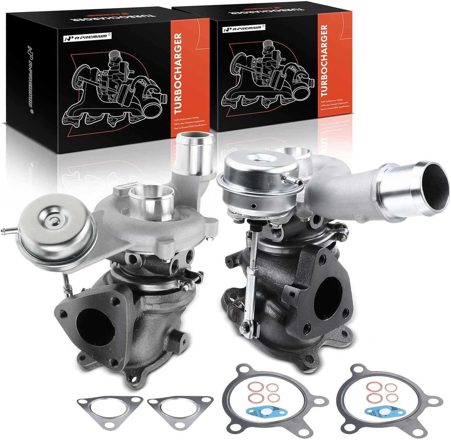 A-Premium 2Pcs Left and Right Complete Turbo Turbocharger Kit, with Wastegate Actuator & Gasket ...