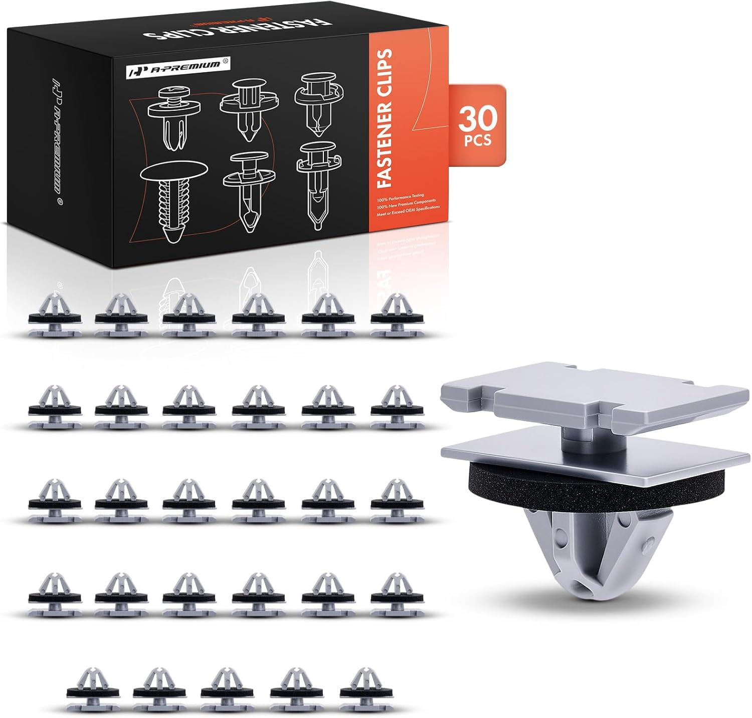 A-Premium 30-Pack (9mm) Nylon Rocker Moulding Car Fastener Clips ...