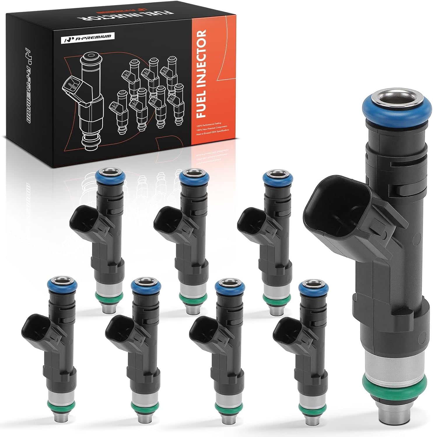 A-Premium 4 Holes Set of 8 Fuel Injectors Compatible with Cadillac STS ...