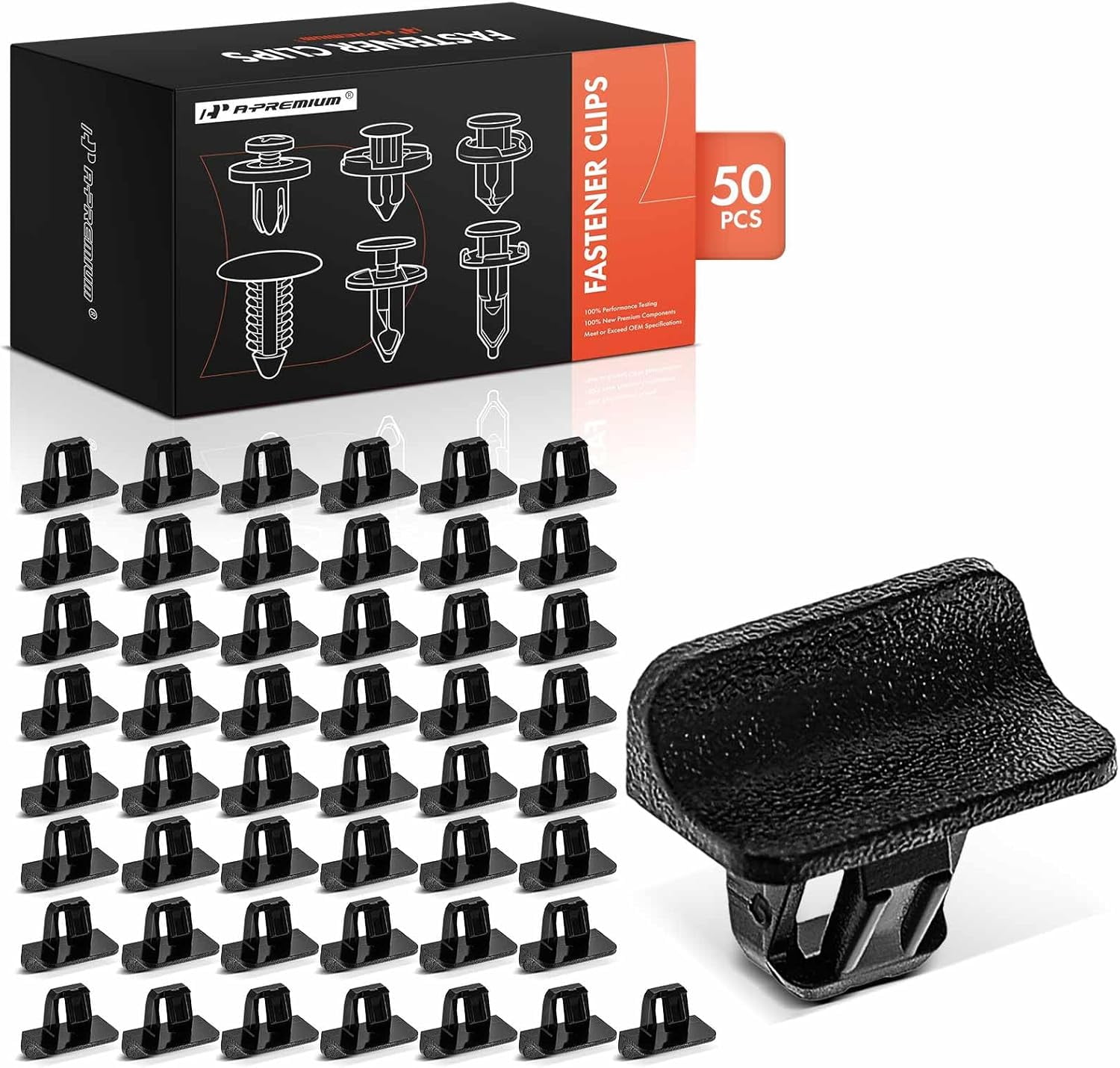 A-Premium 50 PCS Nylon Bumper Cover Car Retainer Fastener Push Pin ...