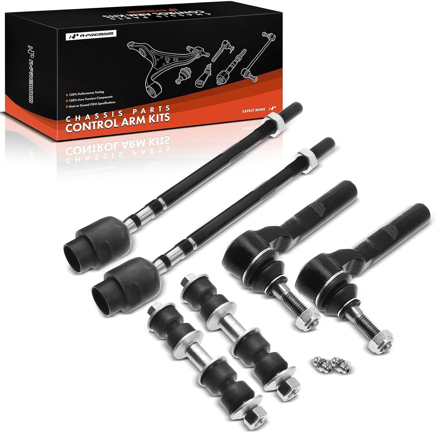 A-Premium 6Pcs Front Suspension Kit Inner Outer Tie Rod End Sway Bar ...