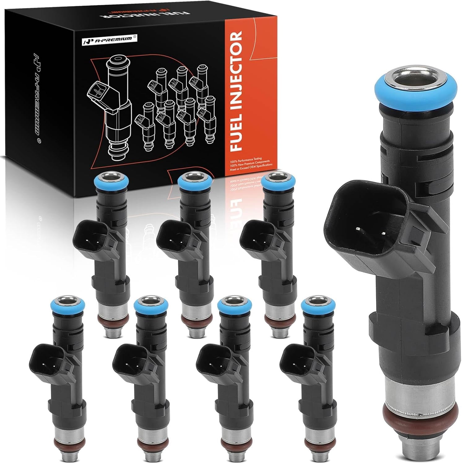 A-Premium 8 Holes 8 Pcs Fuel Injectors Compatible with Ford F-250 Super ...