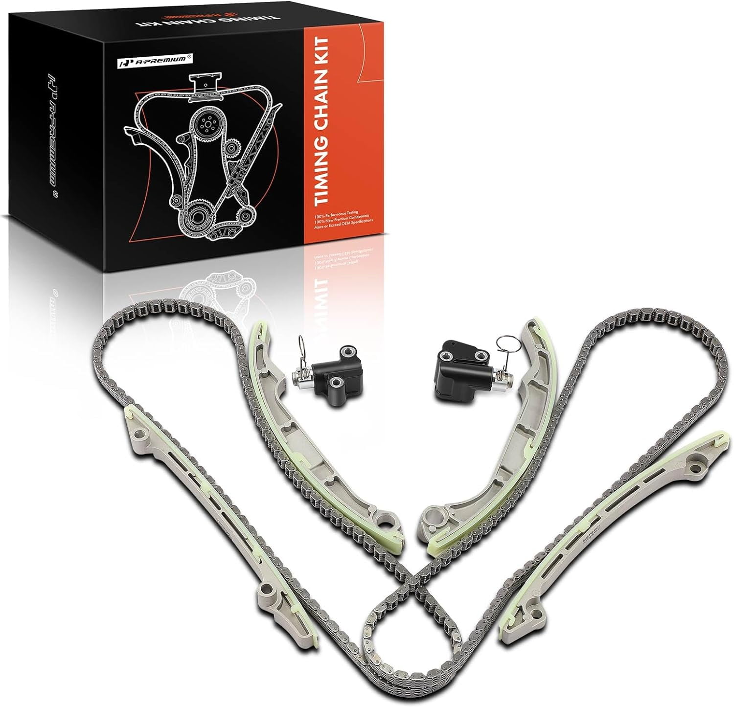 A-Premium 8PCS Engine Timing Chain Kit W/Tensioner & Guide Compatible ...