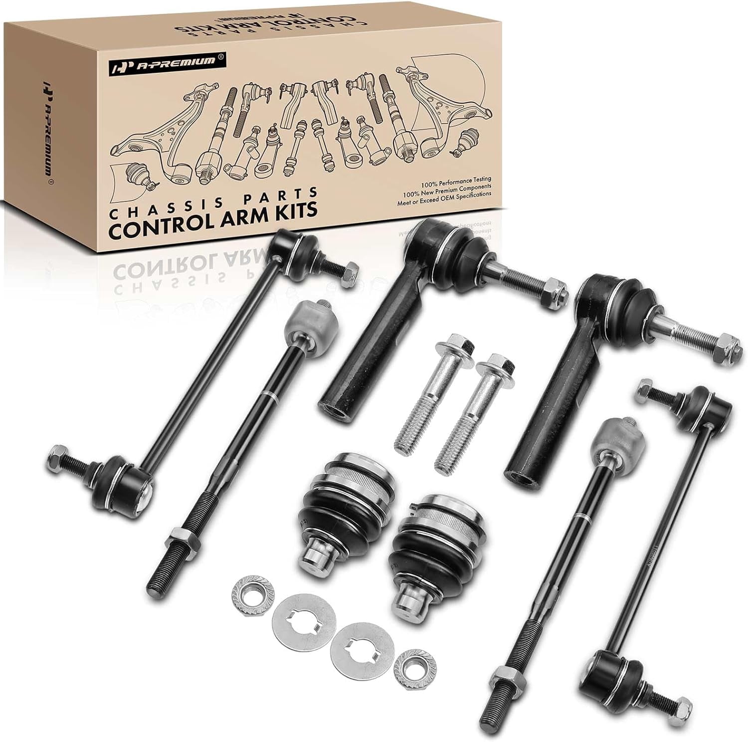 A-Premium 8Pcs Front Suspension Kit Inner Outer Tie Rod End Sway Bar ...