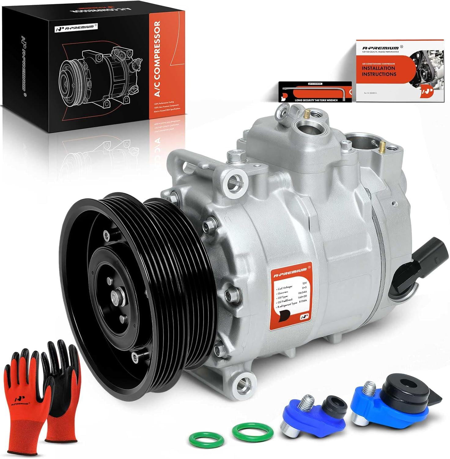 A-Premium Air Conditioner AC Compressor with Clutch Compatible with ...