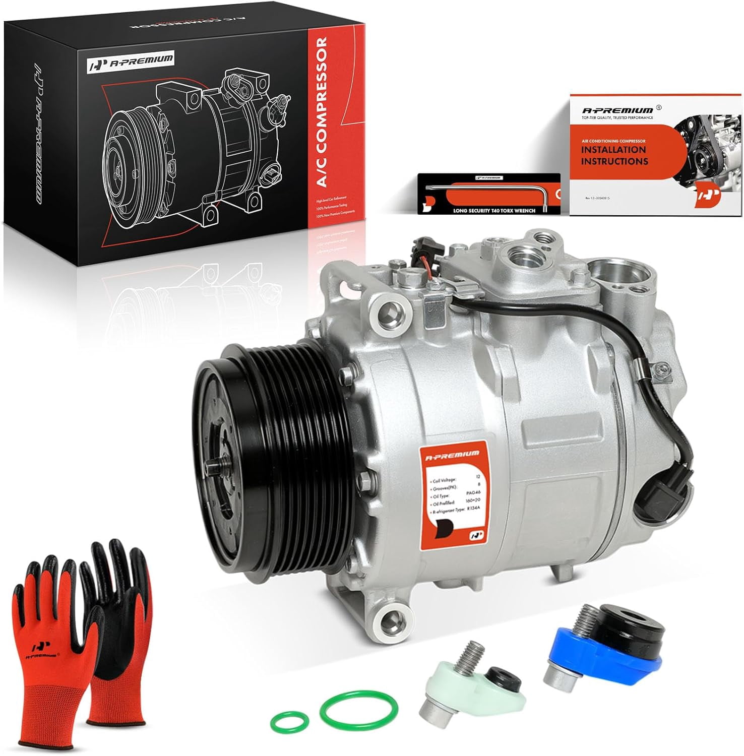 A-Premium Air Conditioner AC Compressor with Clutch Compatible with ...