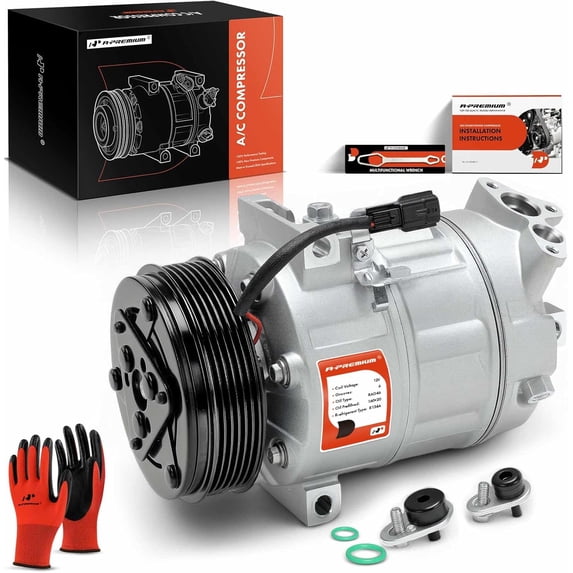 A-Premium AC Compressor with Clutch, Fits Nissan Sentra 2007-2012 L4 2 ...