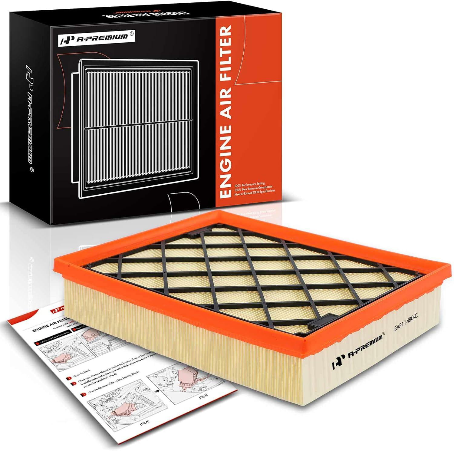 A-Premium Engine Air Filter, Compatible with Ford Edge, Fusion, GT ...