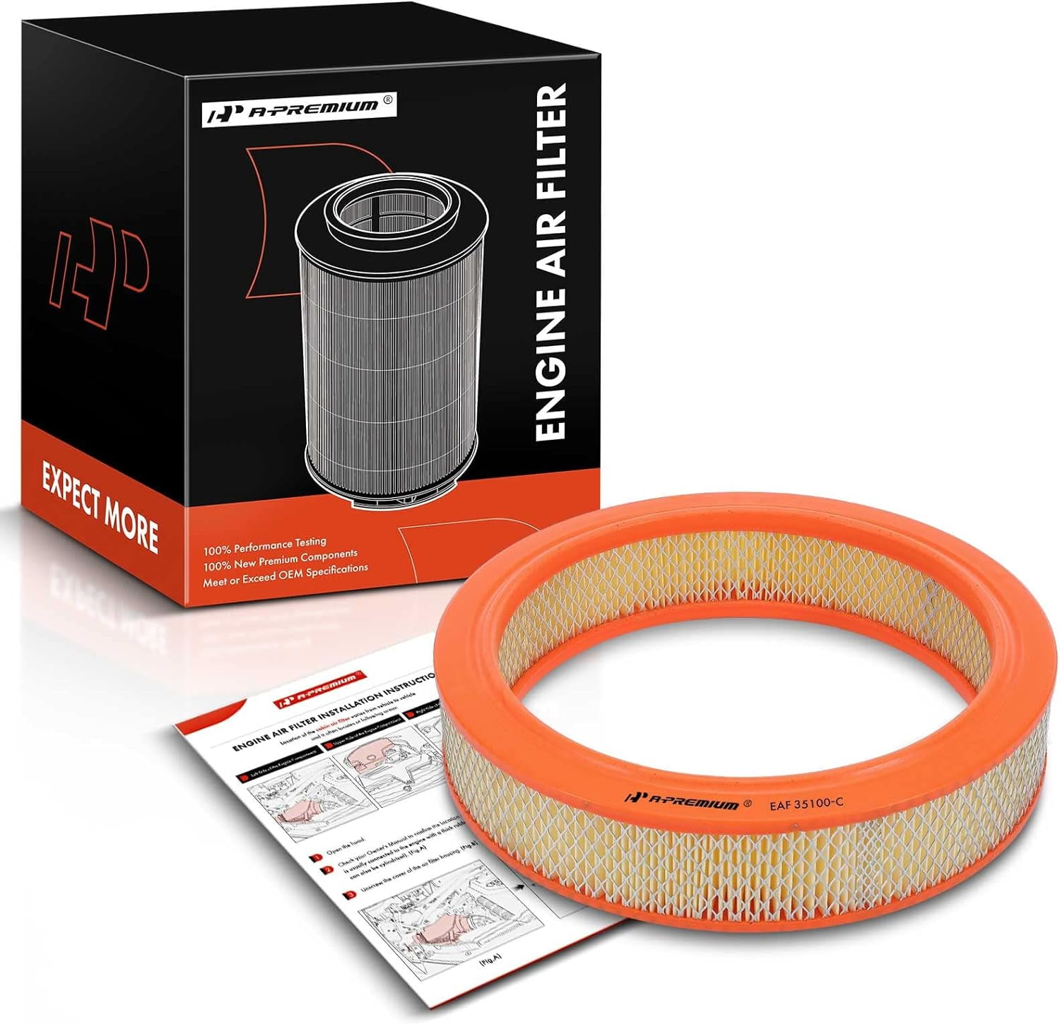 A-Premium Engine Air Filter Compatible with Ford F-150, F-250, F-350 ...