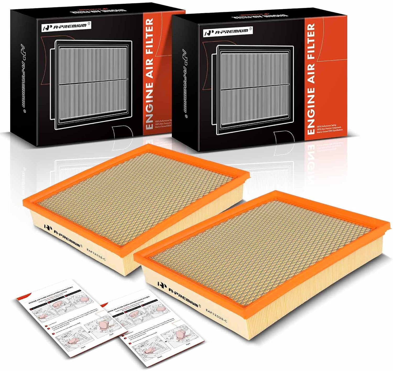A-Premium Front 2-PC Engine Air Filter Compatible with Ford Ranger 2019 ...
