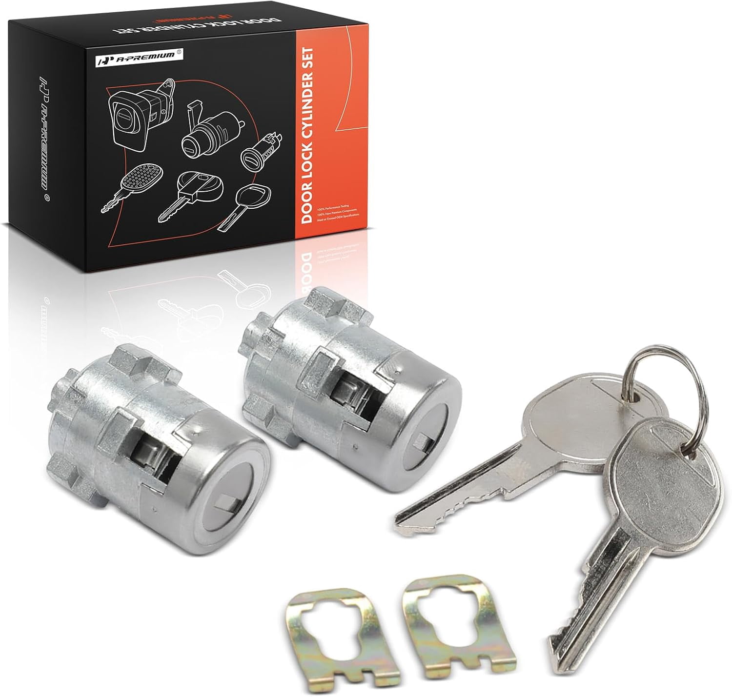 A-Premium Front Side Door Lock Cylinder Kit with Keys Compatible with ...