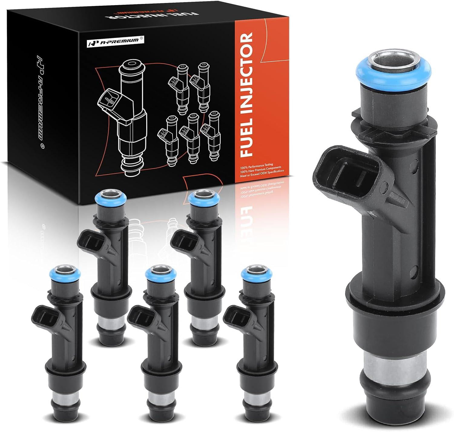 A-Premium Fuel Injectors, Set of 6, Compatible with Chevrolet ...