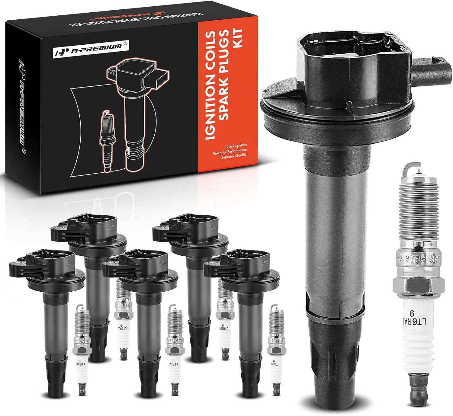 A-Premium Ignition Coils and Spark Plugs Kits Compatible with Ford F ...