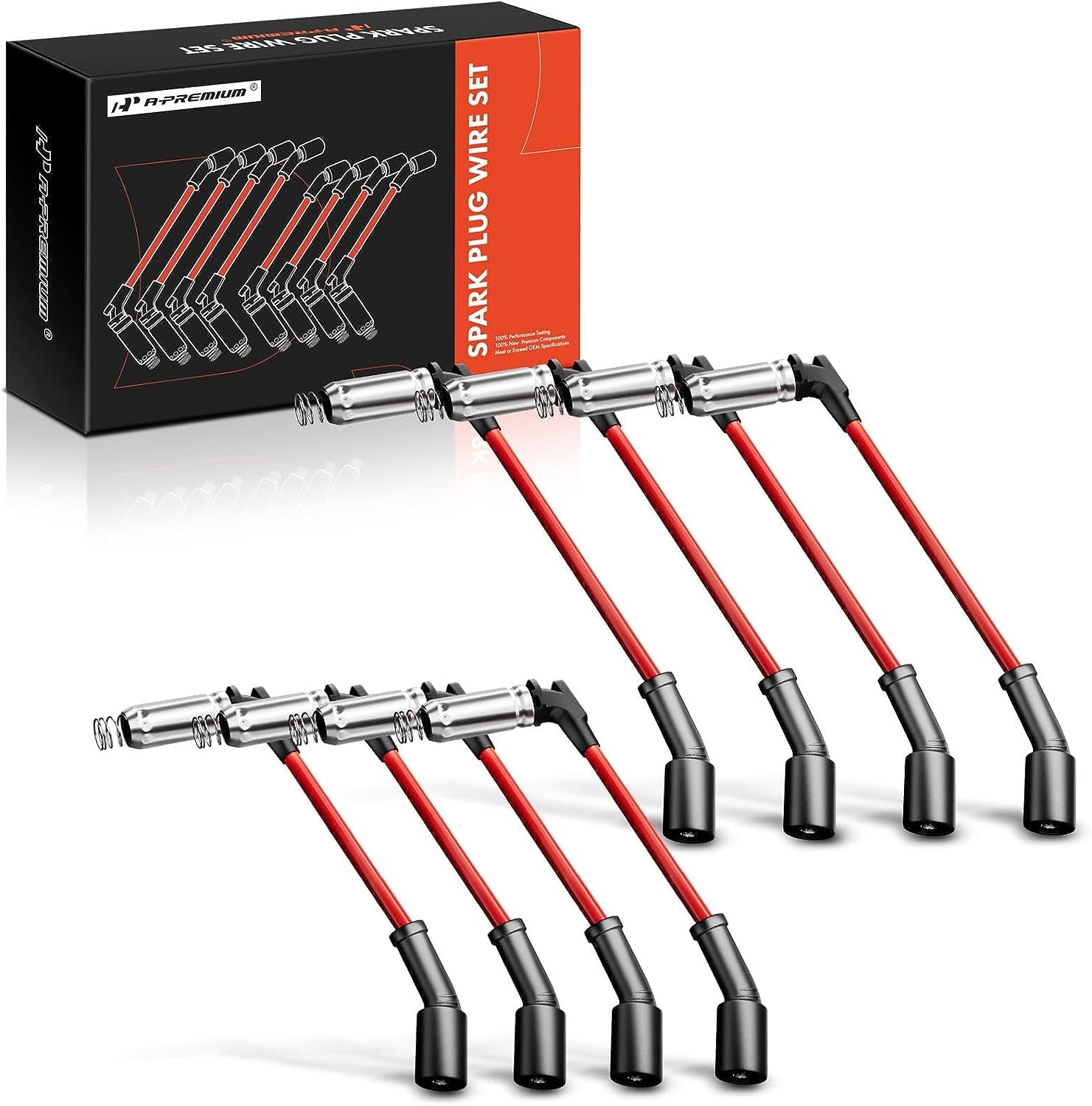 A-Premium Ignition Spark Plug Wires Set of 8 Compatible with Chevrolet ...