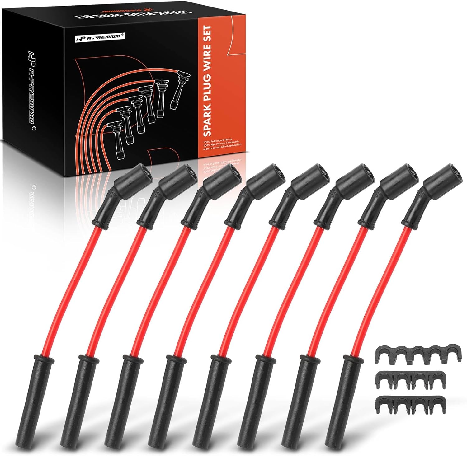 A-Premium Ignition Spark Plug Wires Set of 8 Compatible with Chevrolet ...