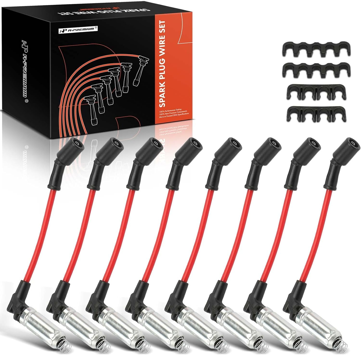 A-Premium Ignition Spark Plug Wires Set of 8 Compatible with Chevrolet ...