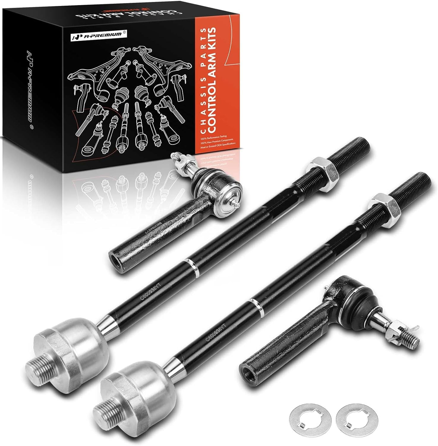 A-Premium Inner and Outer Tie Rod End Kit Compatible with Chevrolet ...