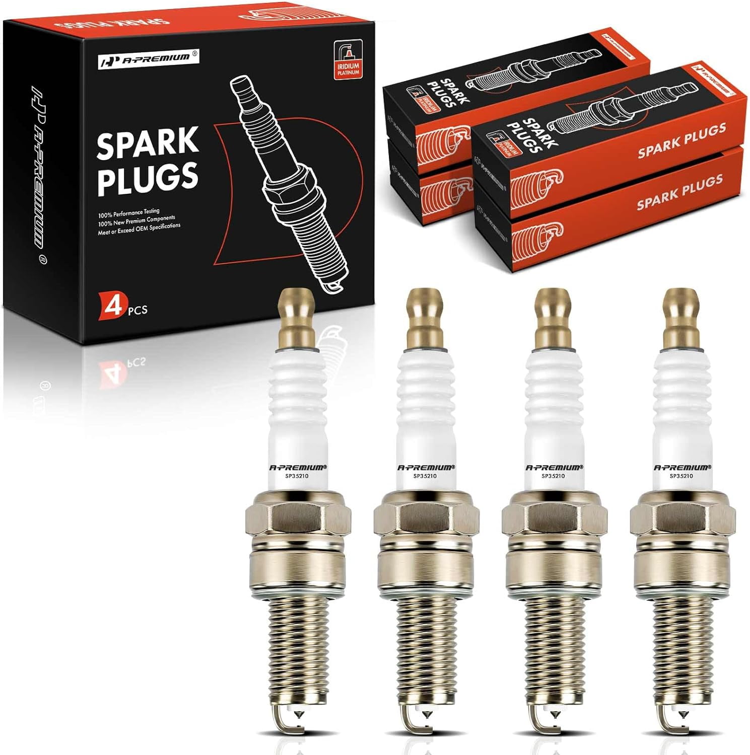 A-Premium Iridium Platinum Spark Plugs Compatible with Polaris Ranger RZR 570, Ranger 900 Xtreme ...