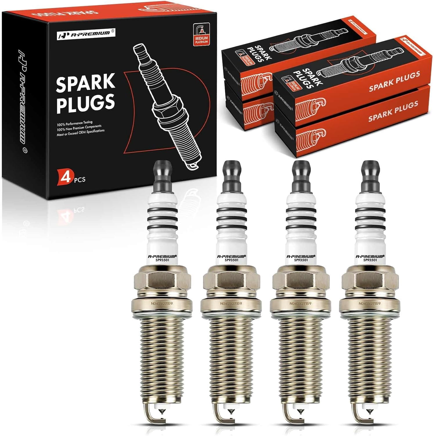 A-Premium Iridium Platinum Spark Plugs (Pack of 4) Compatible with ...