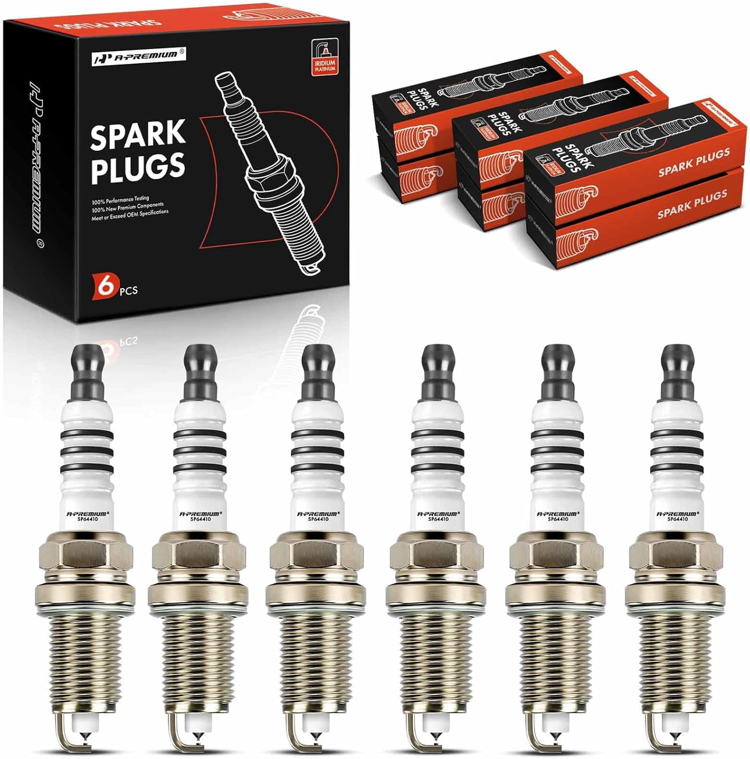 A-Premium Iridium Platinum Spark Plugs (Pack of 6) Compatible with Ram ...