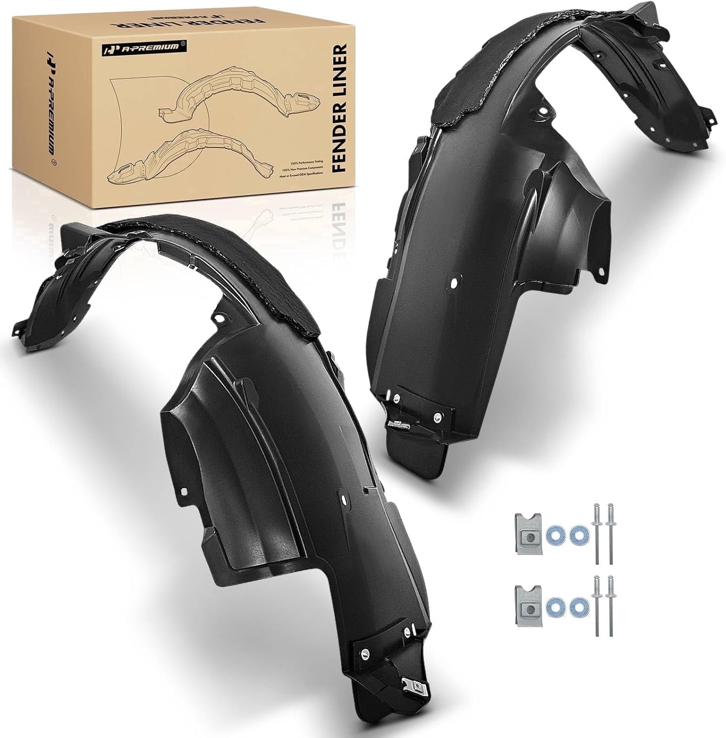 A-Premium Pair Front Inner Fenders Liner Splash Shield Set with Clips ...