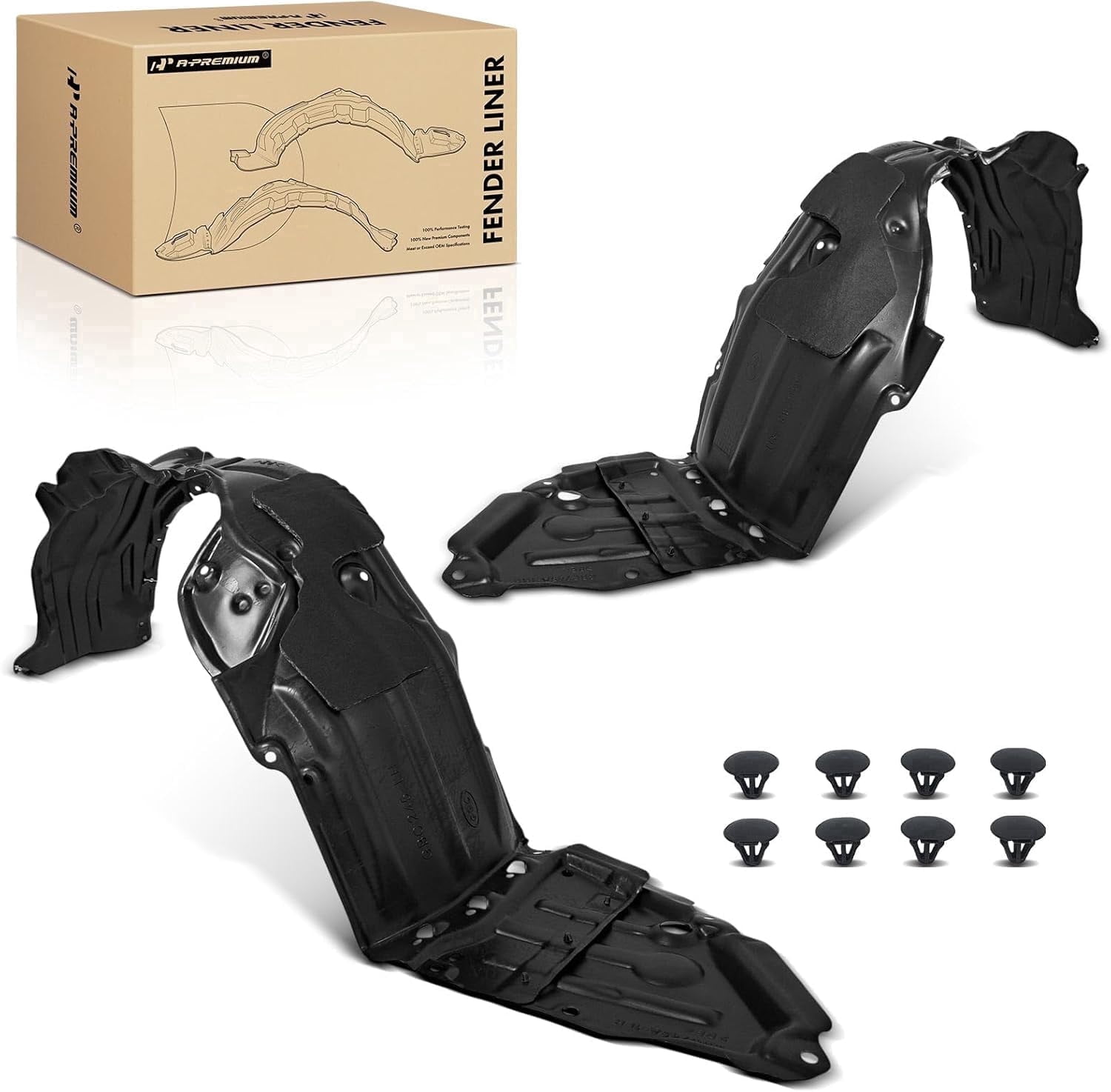 A-Premium Pair Front Inner Fenders Liner Splash Shield Set with Clips ...